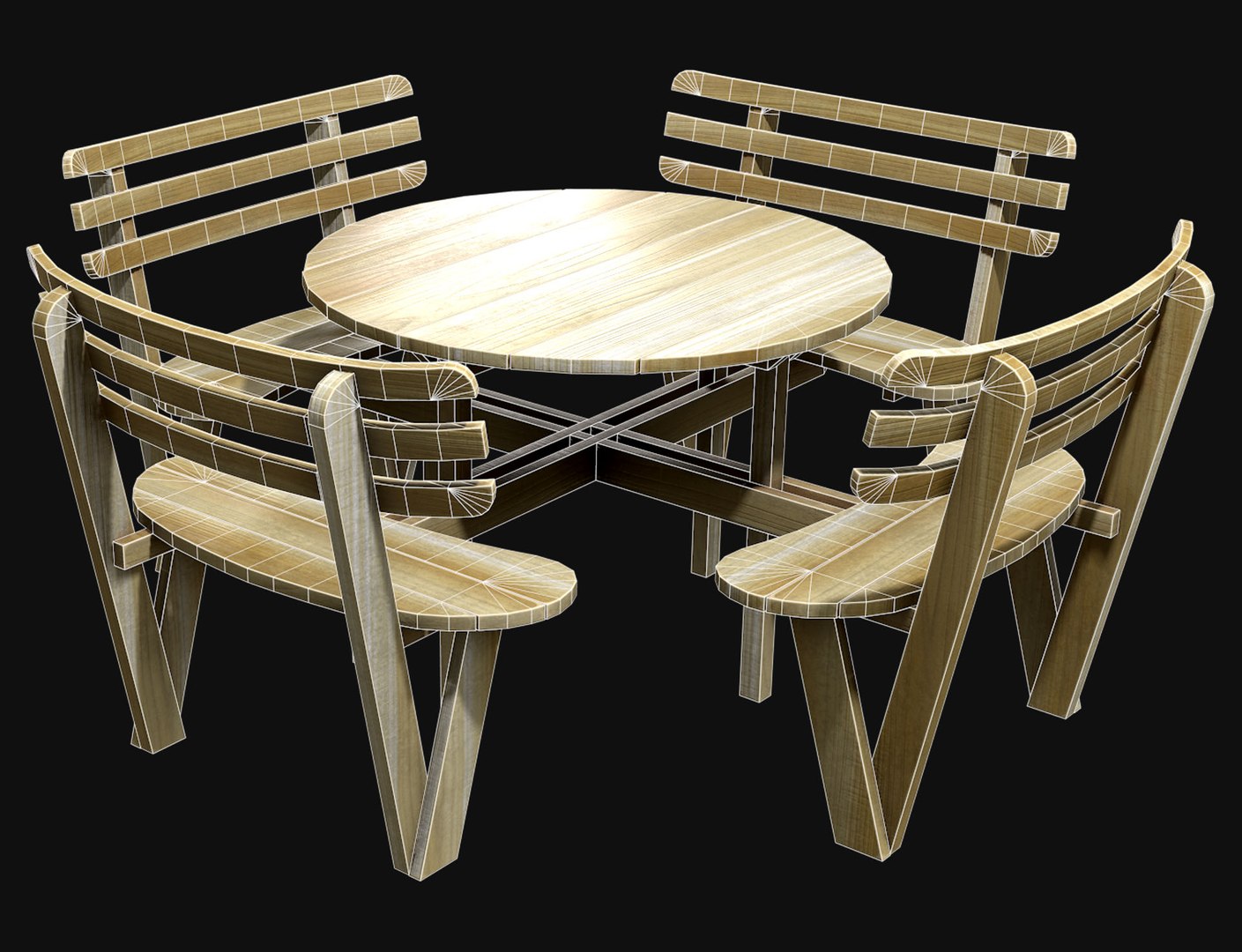 3D Model Picnic Bench-4 - TurboSquid 2311542