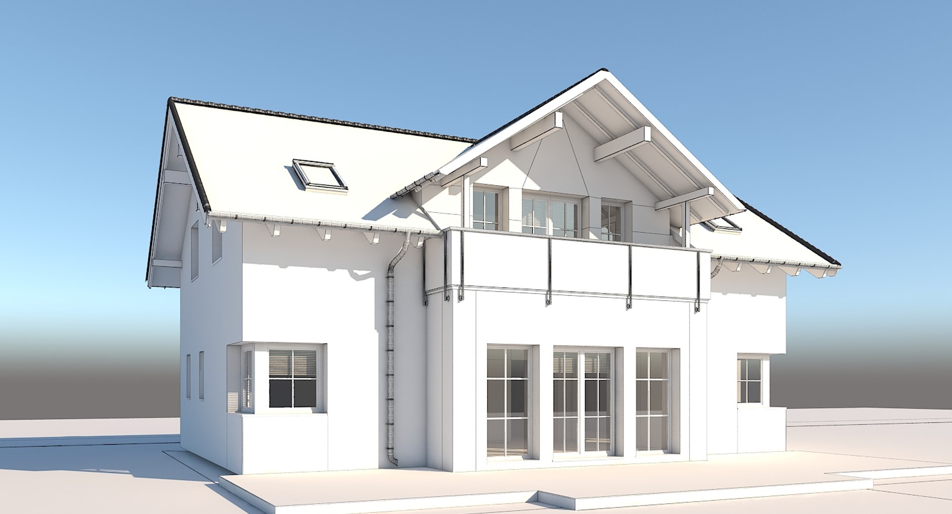 3d model modern family home