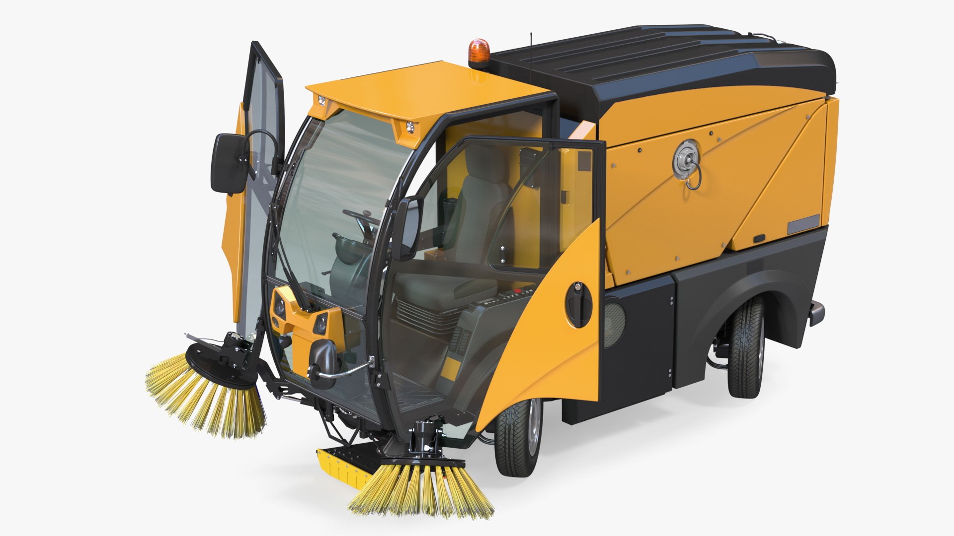 3D Compact Road Sweeper Rigged - TurboSquid 1571933