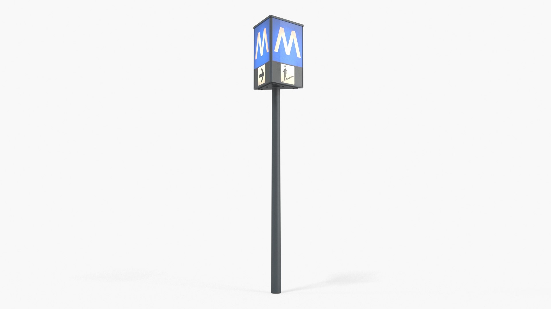 Metro Wayfinding Sign Blue Model - TurboSquid 2382847