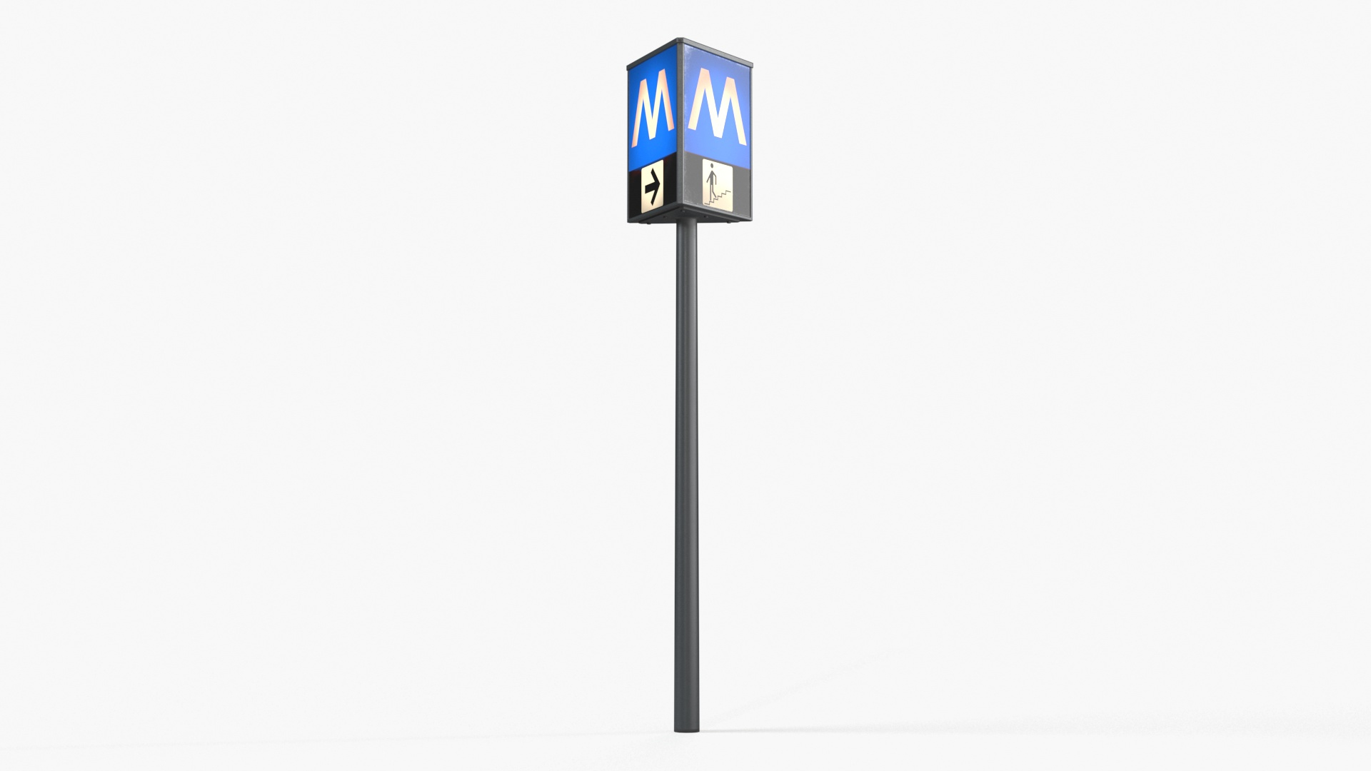 Metro Wayfinding Sign Blue Model - TurboSquid 2382847