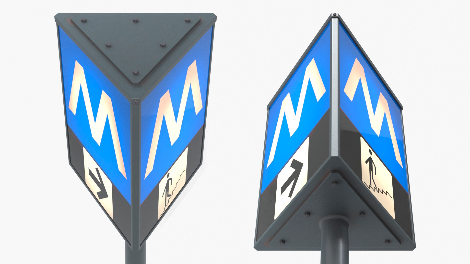 Metro Wayfinding Sign Blue Model - TurboSquid 2382847