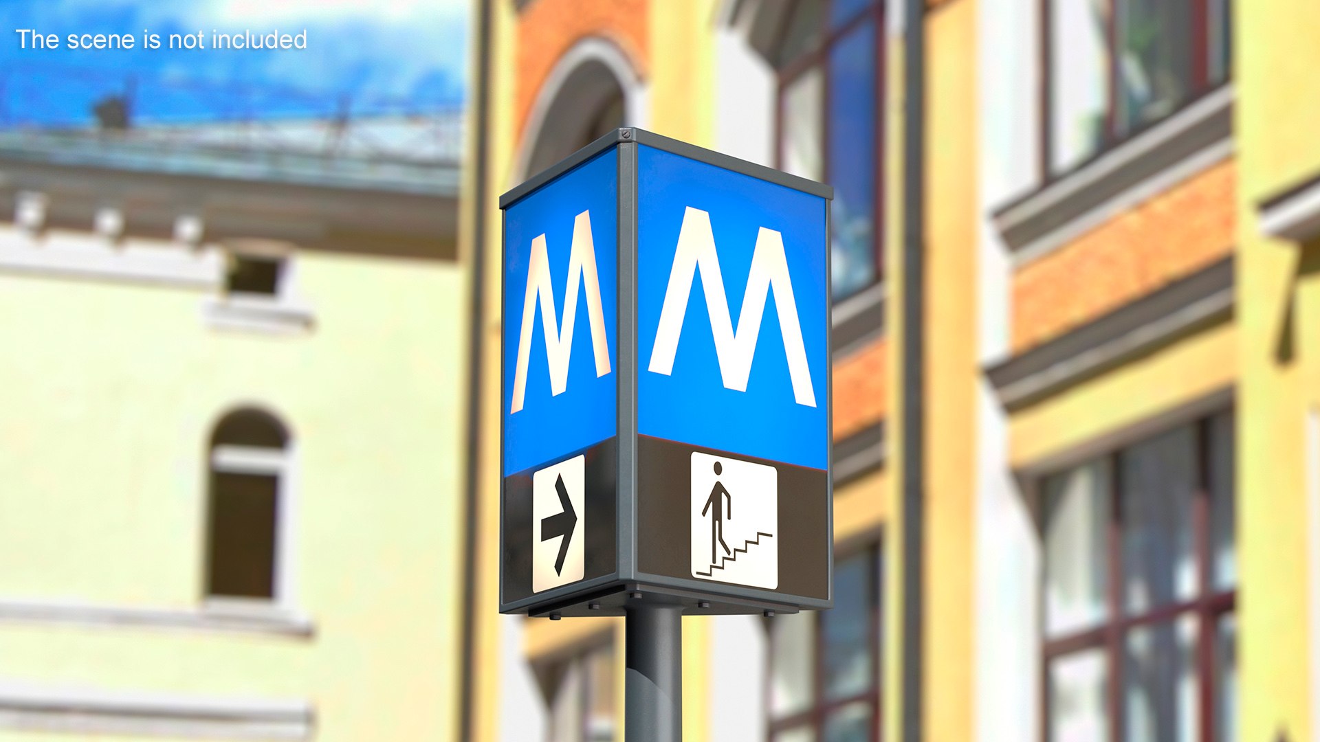 Metro Wayfinding Sign Blue Model - TurboSquid 2382847