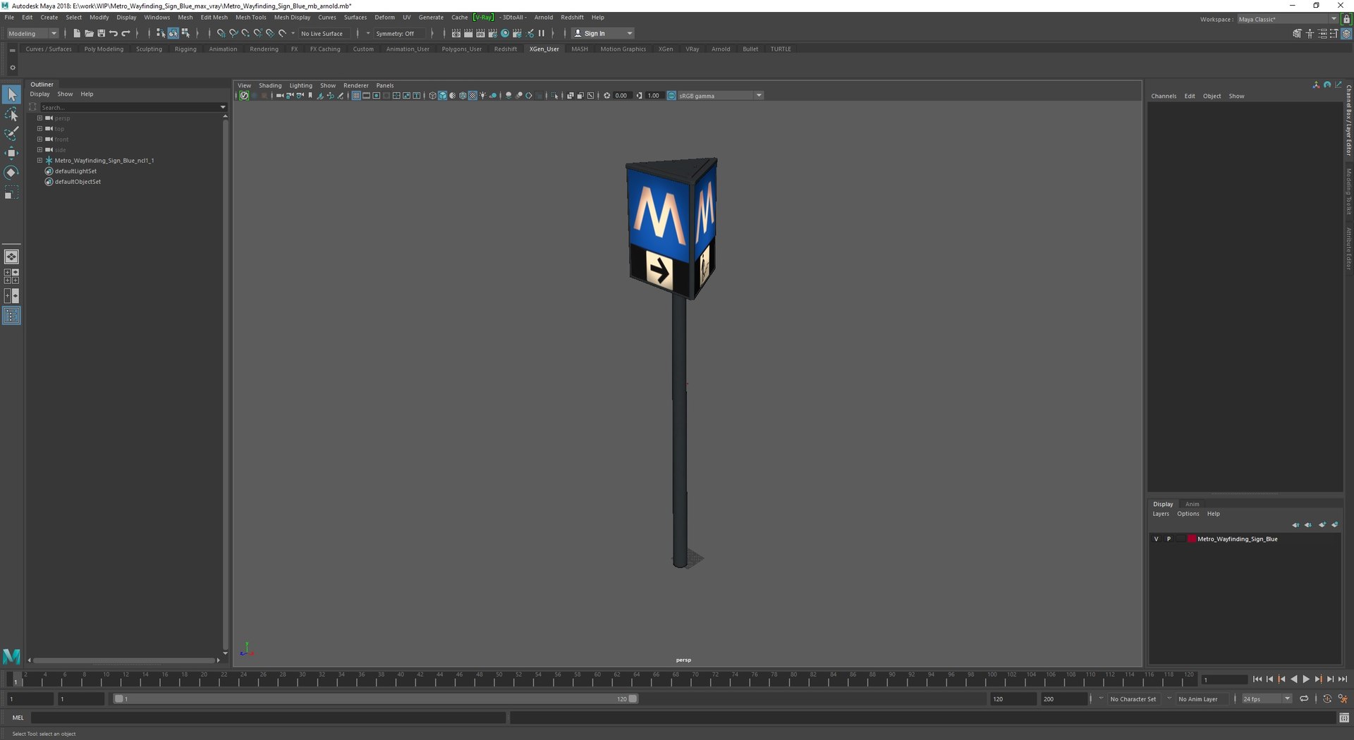 Metro Wayfinding Sign Blue Model - TurboSquid 2382847