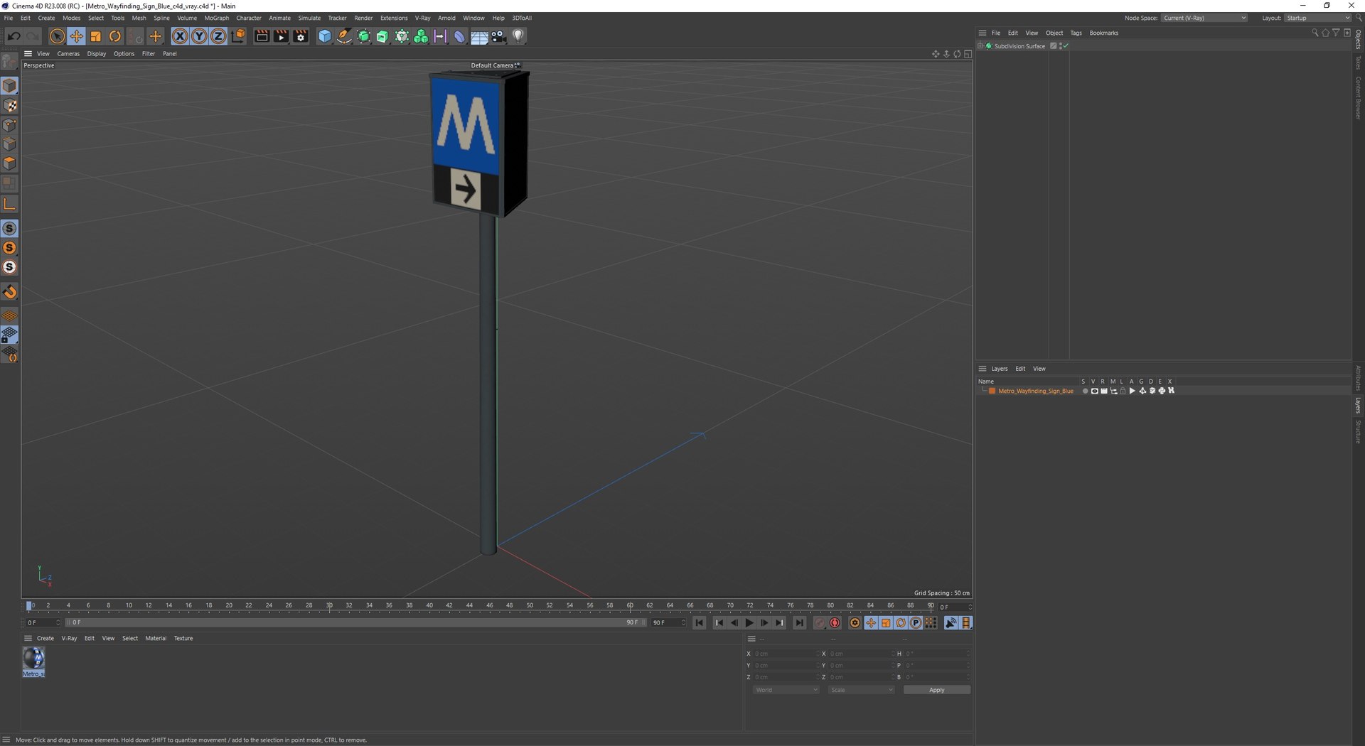Metro Wayfinding Sign Blue Model - TurboSquid 2382847