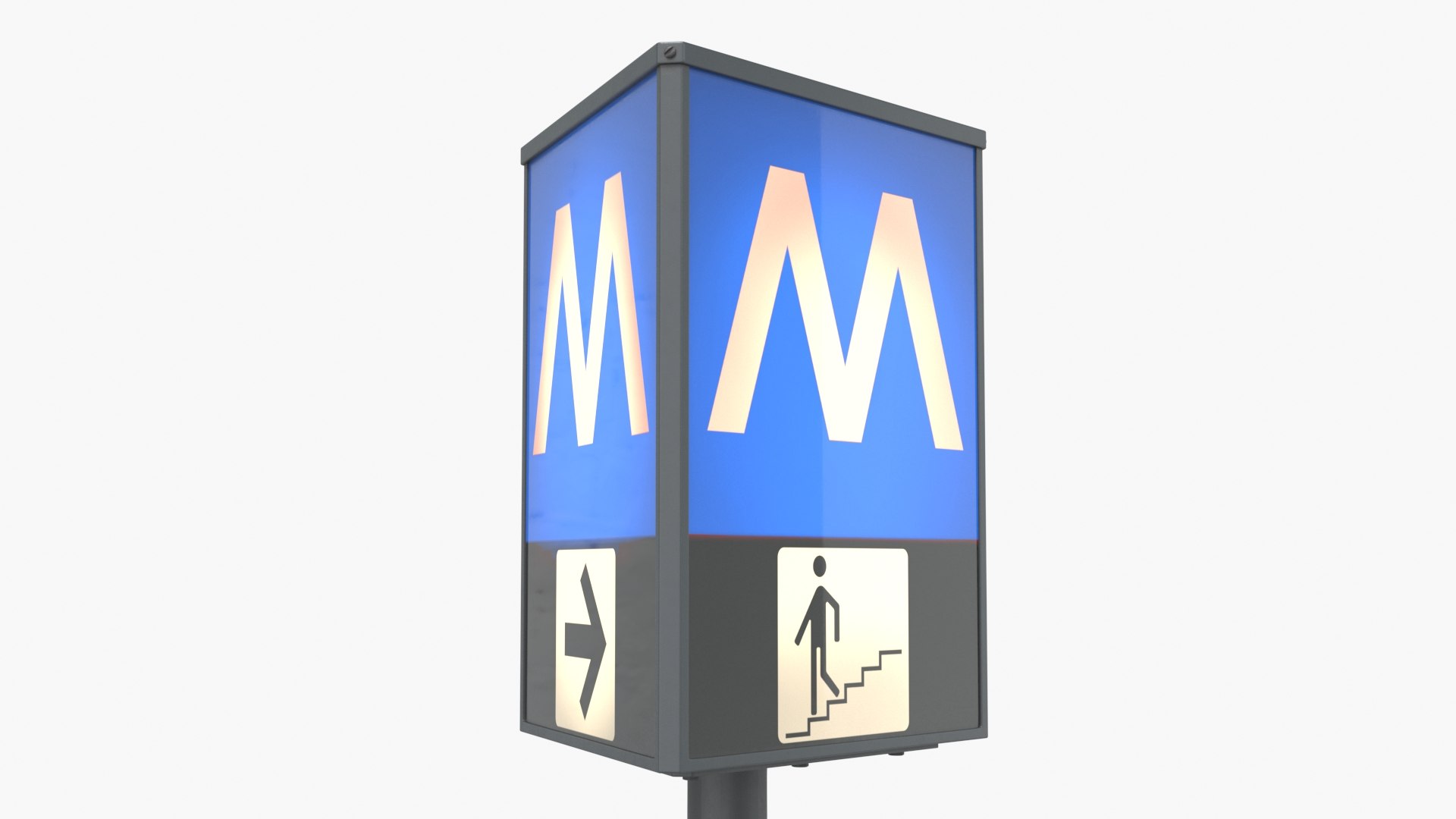 Metro Wayfinding Sign Blue Model - TurboSquid 2382847