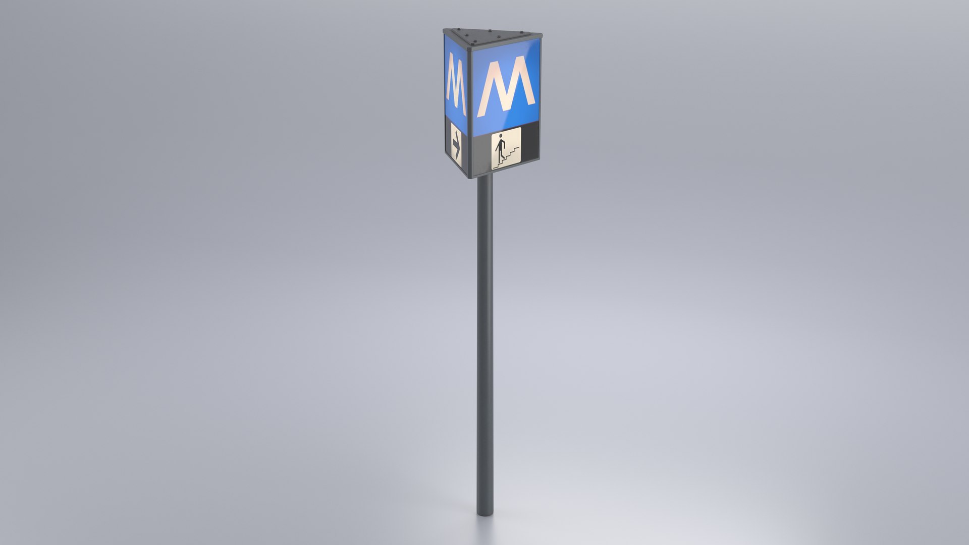 Metro Wayfinding Sign Blue Model - TurboSquid 2382847