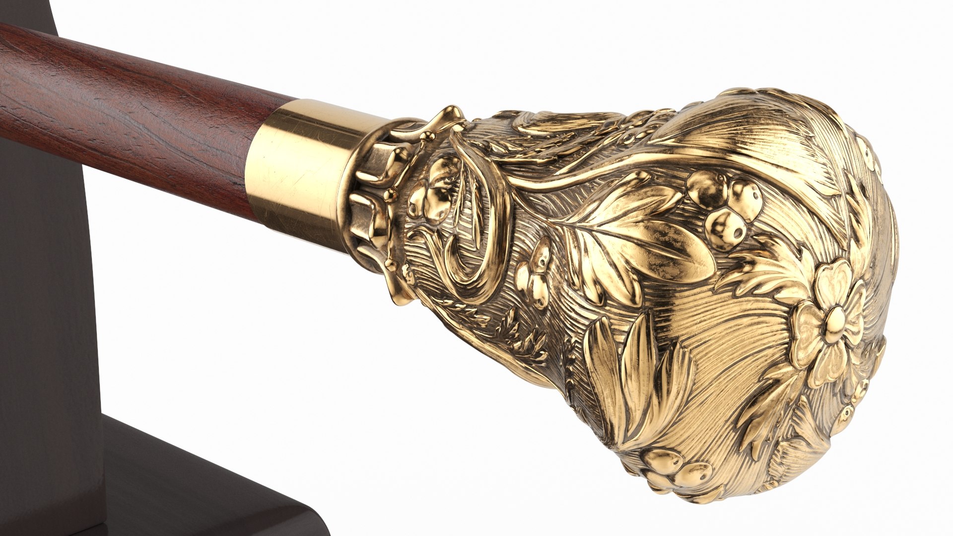 3D Model Collector Cane Pair With Wooden Rack - TurboSquid 2399470