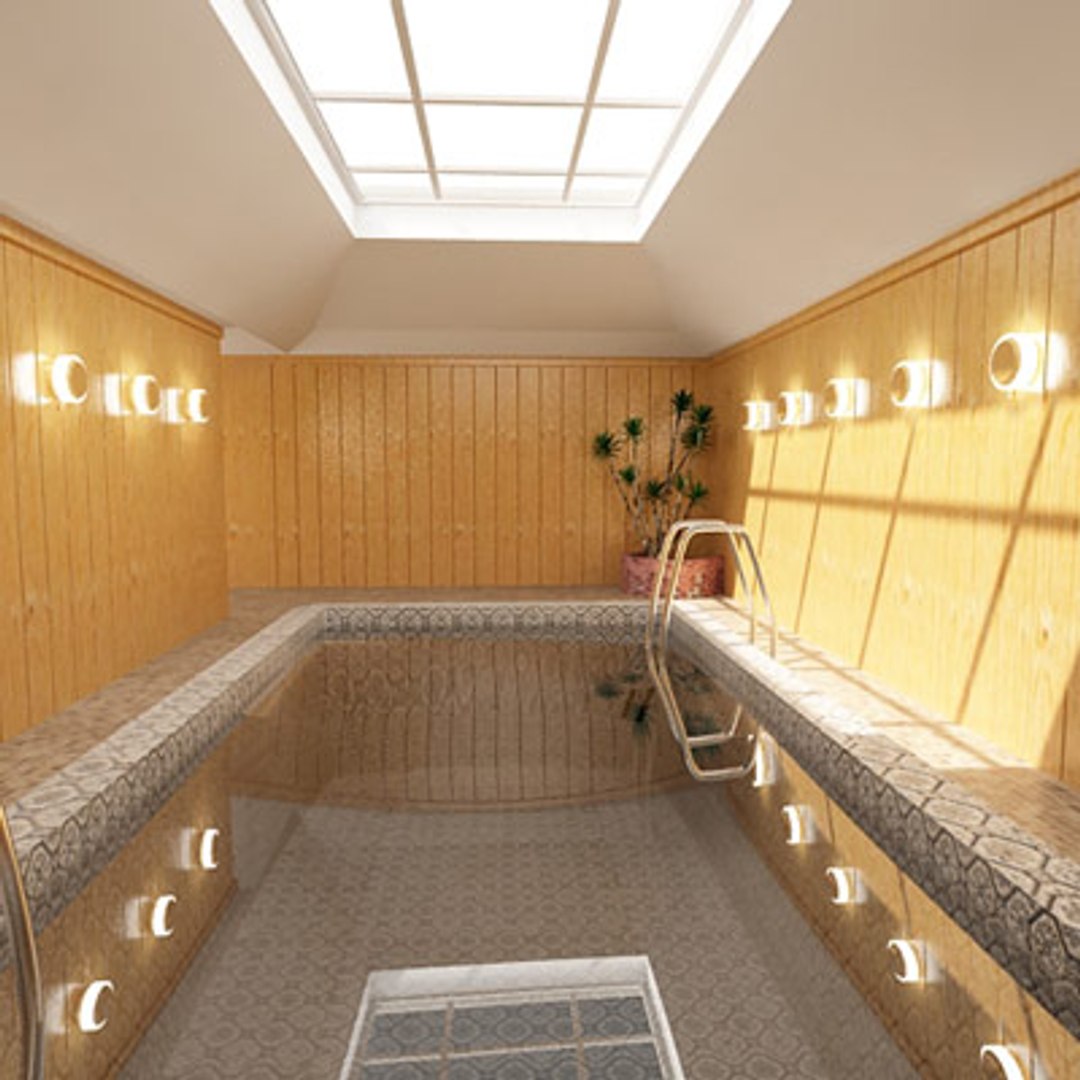 3d indoor swimming pool model
