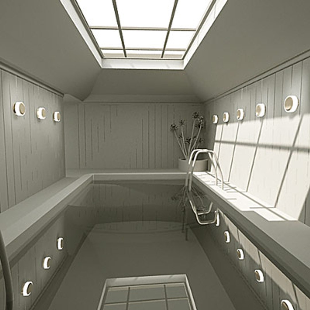 3d indoor swimming pool model