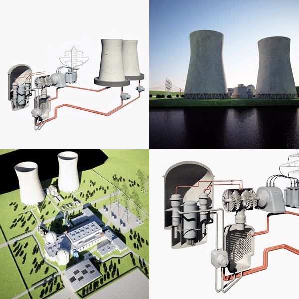 3d mini nuclear power plant model