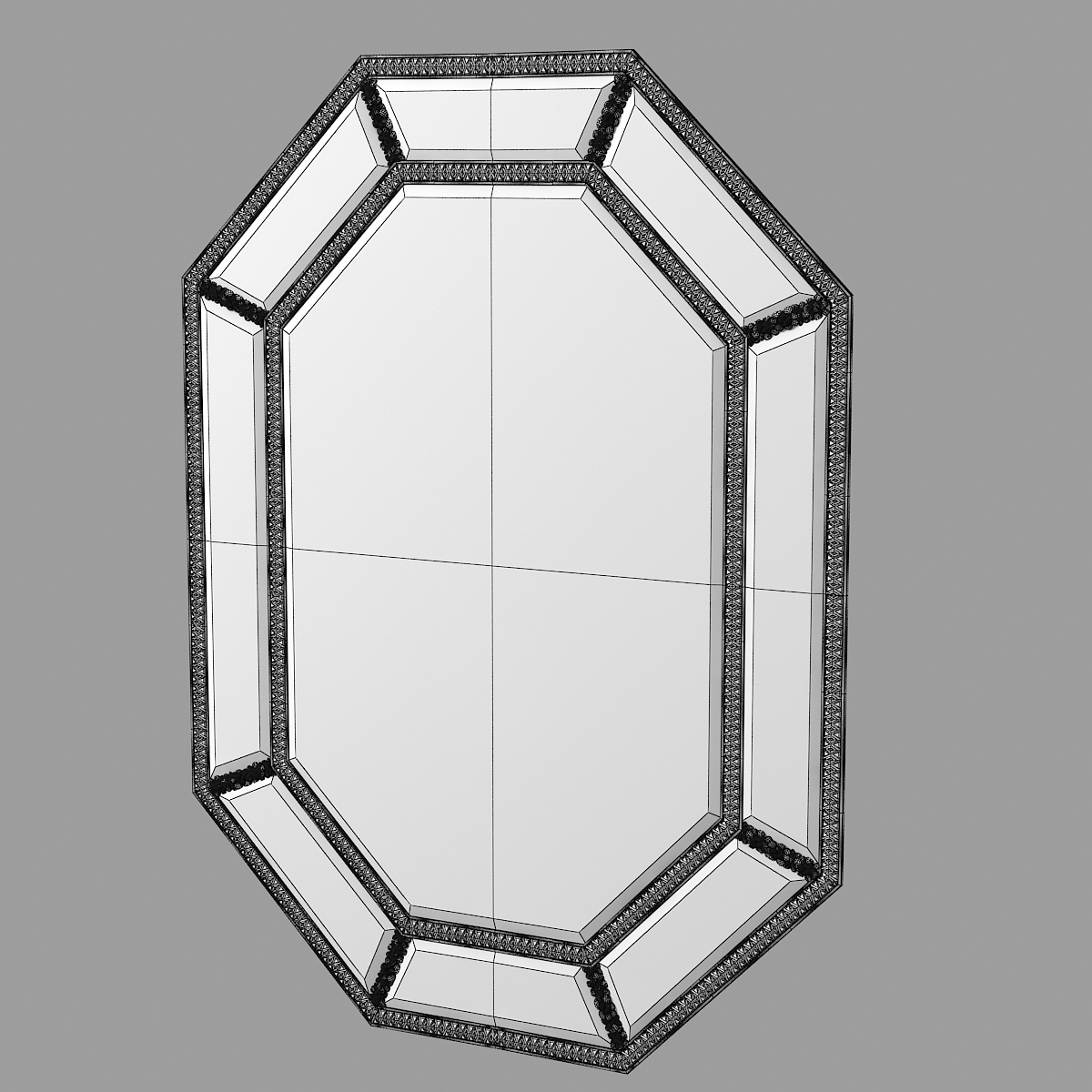 3d model louvre wall mirror pu
