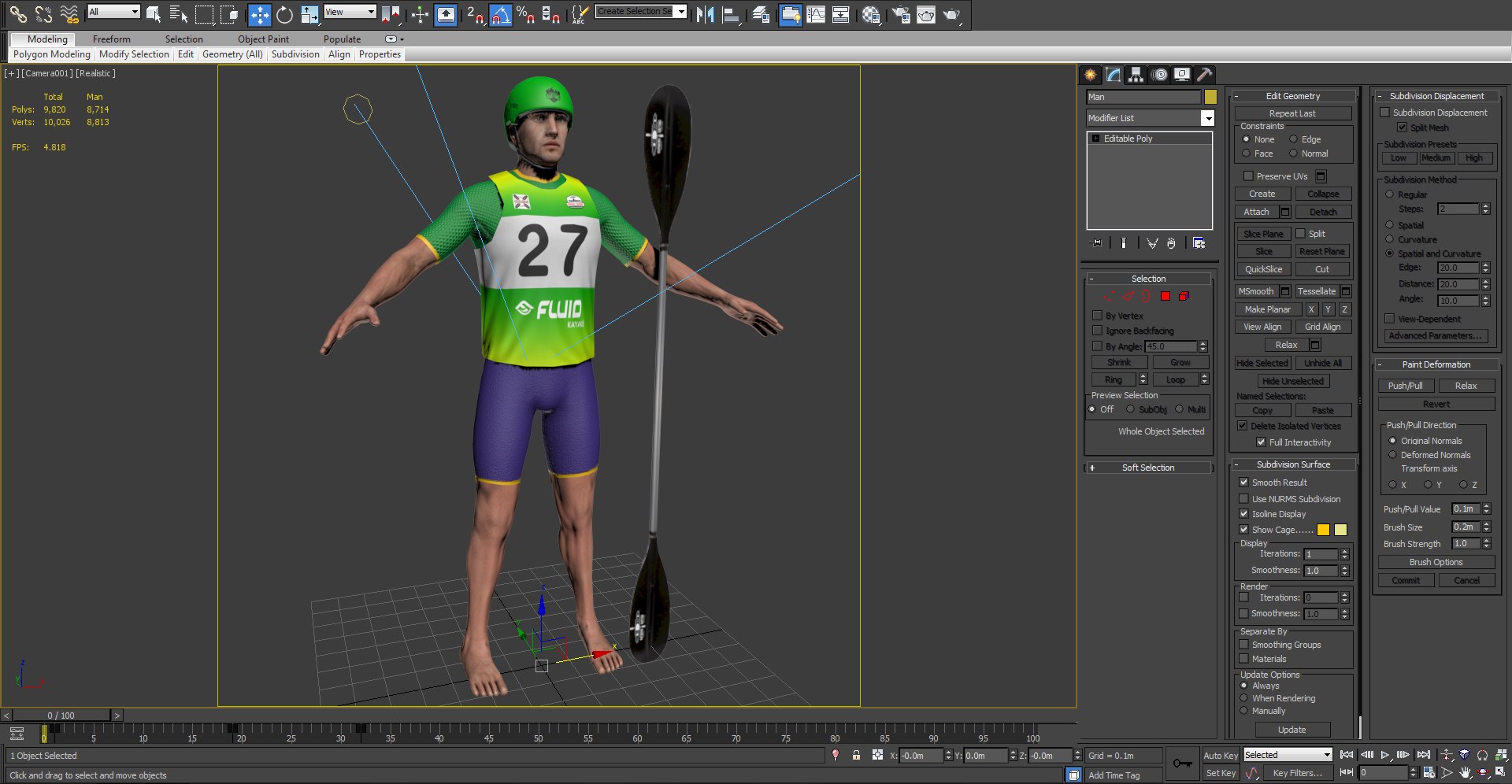 Athlete Paddle 3D Model - TurboSquid 1306213