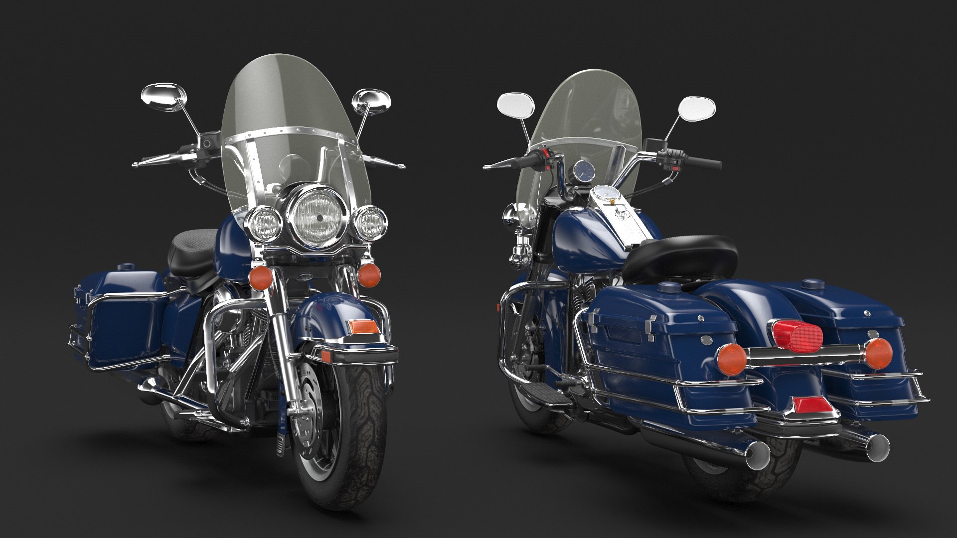 Classic Road Motorcycle Blue 3D - TurboSquid 2325196