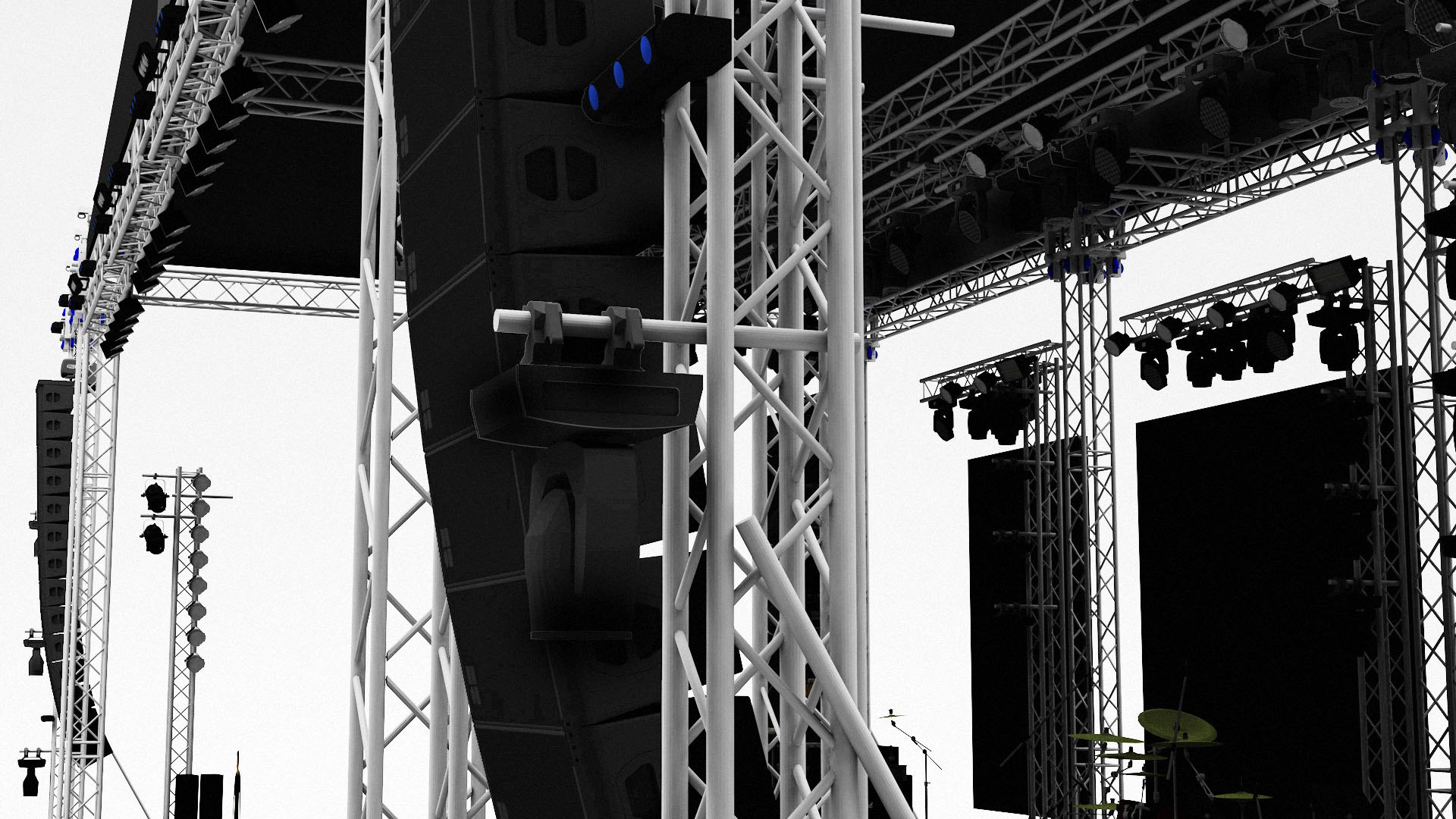 3D Detailed Equipped Festival Stage Model - TurboSquid 2134313