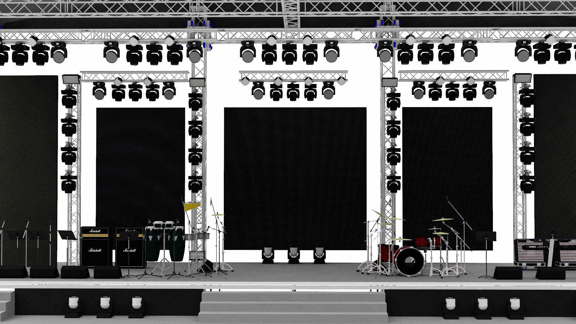 3D Detailed Equipped Festival Stage Model - TurboSquid 2134313