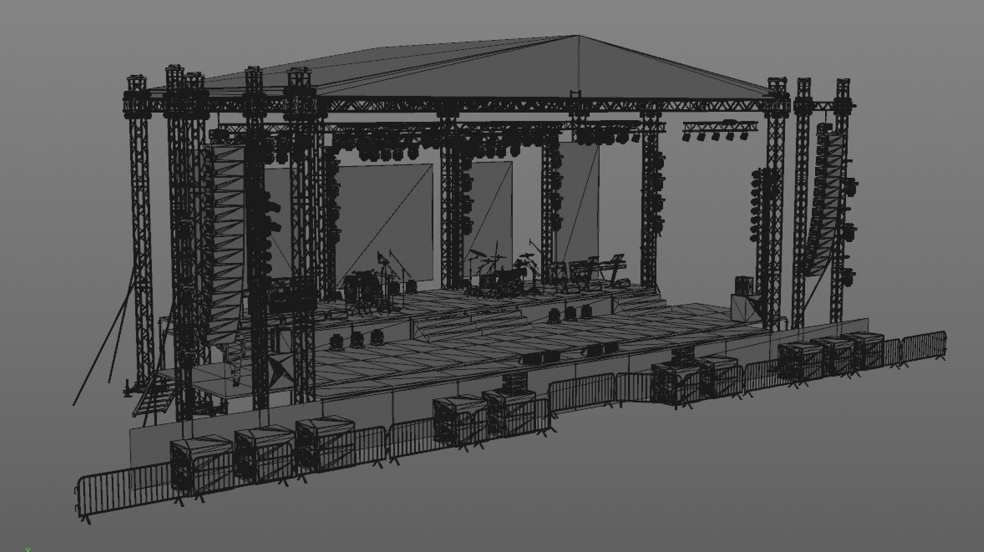 3D Detailed Equipped Festival Stage Model - TurboSquid 2134313