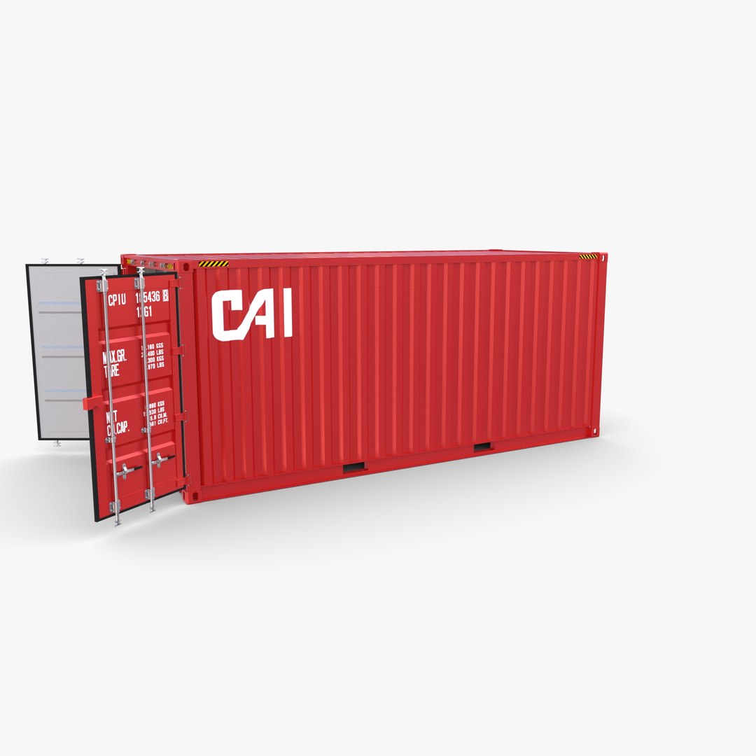 3D Model 20ft Shipping Container CAI V2 - TurboSquid 1769734