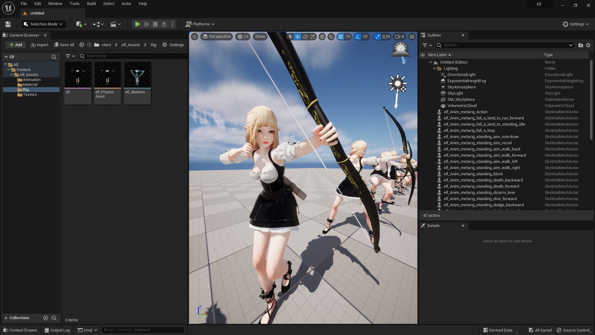Elf Archer - Realistic Female Character - Blender UE5 Unity - 40 Animations 3D Model ...