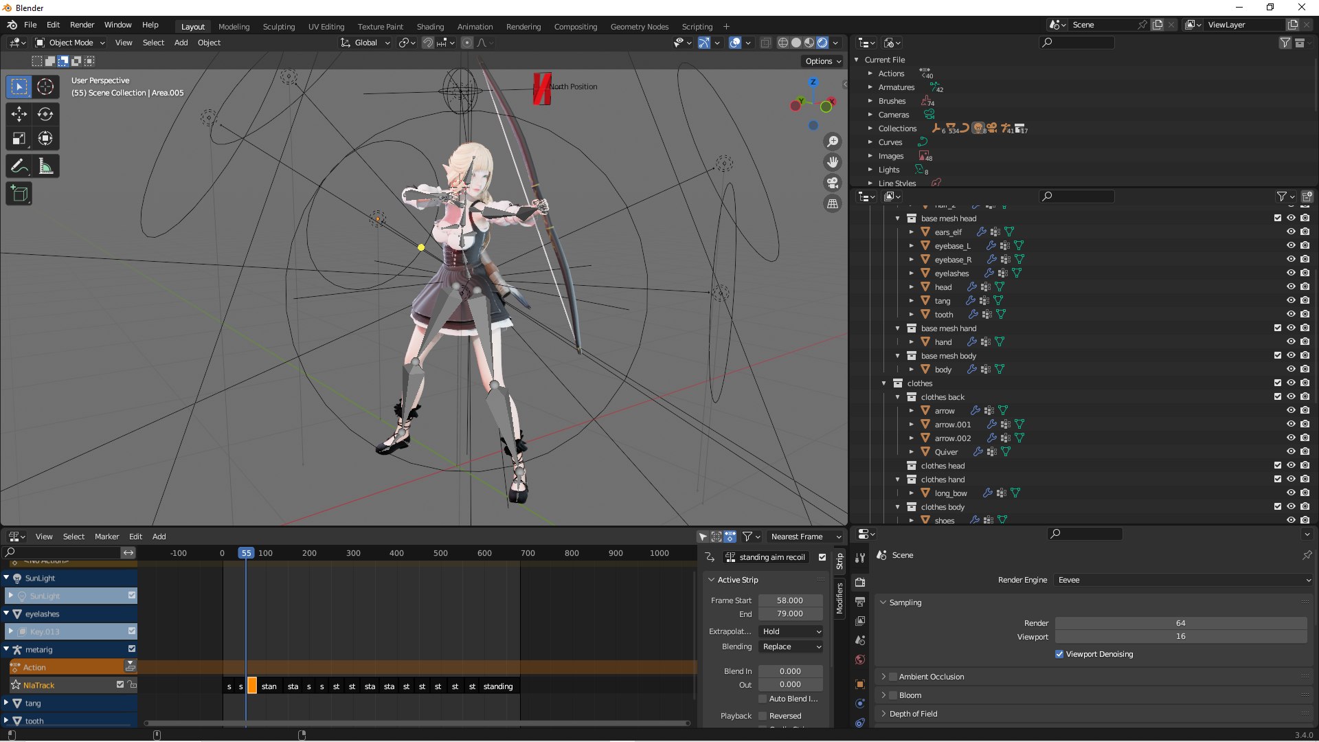 Elf Archer - Realistic Female Character - Blender UE5 Unity - 40 Animations 3D Model ...