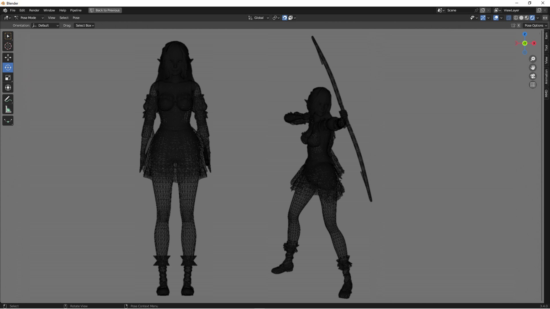 Elf Archer - Realistic Female Character - Blender UE5 Unity - 40 Animations 3D Model ...