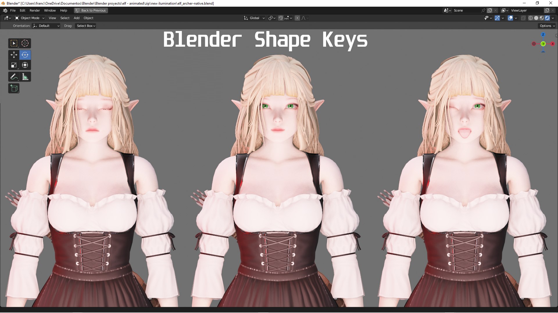 Elf Archer - Realistic Female Character - Blender UE5 Unity - 40 Animations 3D Model ...