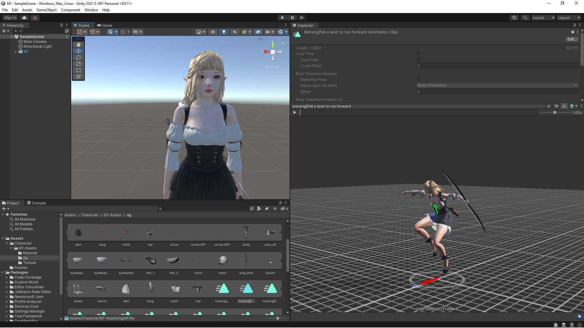 Elf Archer - Realistic Female Character - Blender UE5 Unity - 40 Animations 3D Model ...