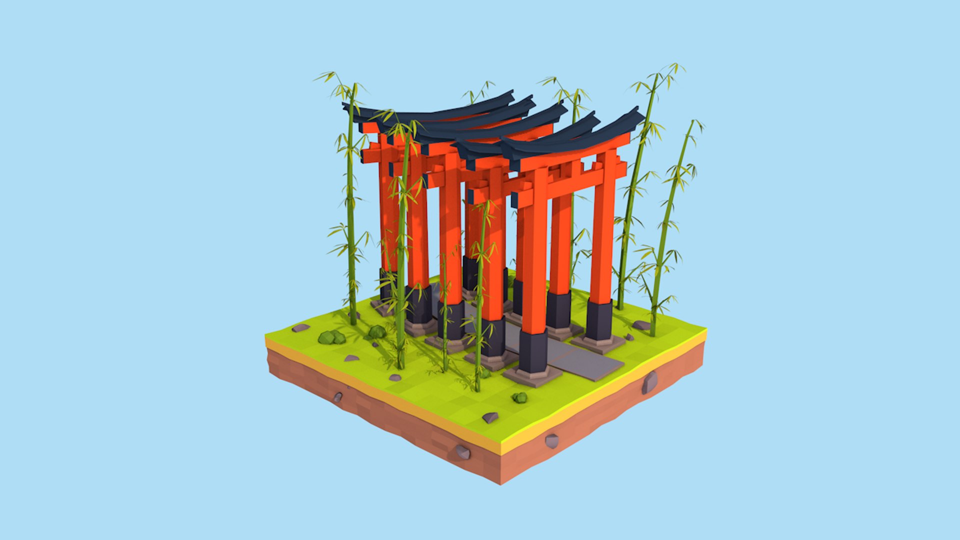 Cartoon Fushimi Inari-taisha Shrine 3D - TurboSquid 1394223