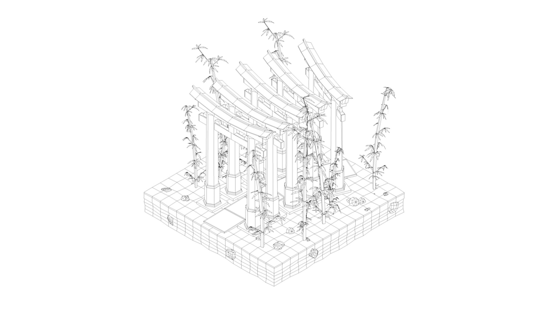 Cartoon Fushimi Inari-taisha Shrine 3D - TurboSquid 1394223