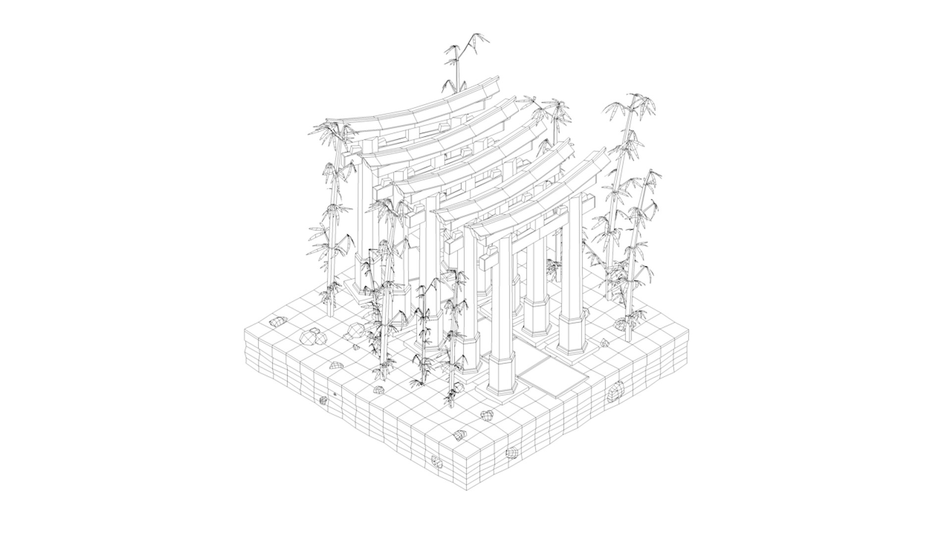 Cartoon Fushimi Inari-taisha Shrine 3D - TurboSquid 1394223