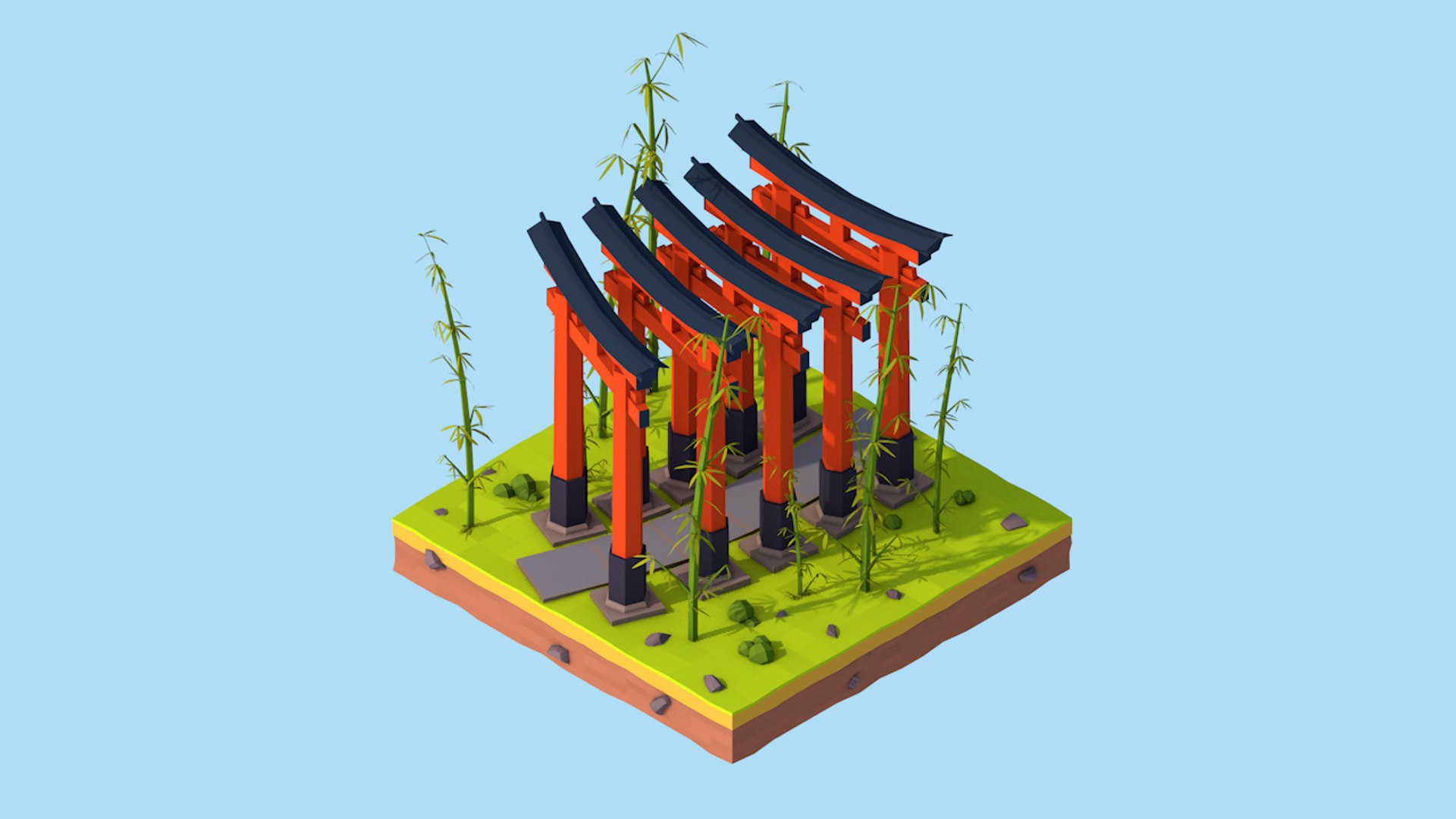 Cartoon Fushimi Inari-taisha Shrine 3D - TurboSquid 1394223