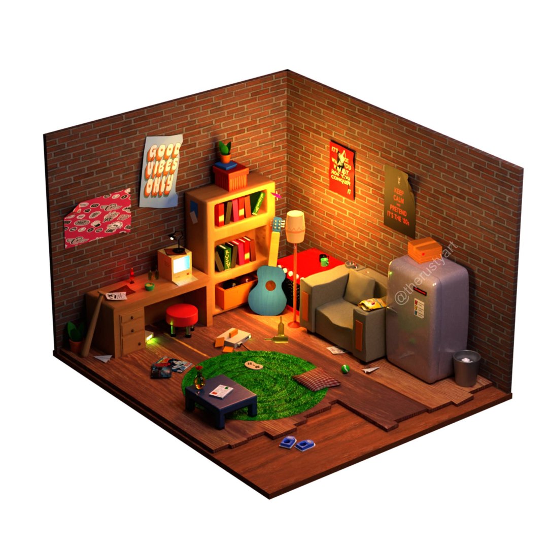 20 High Detailed 3D Isometric Rooms And Scenes Mega Pack 3D ...