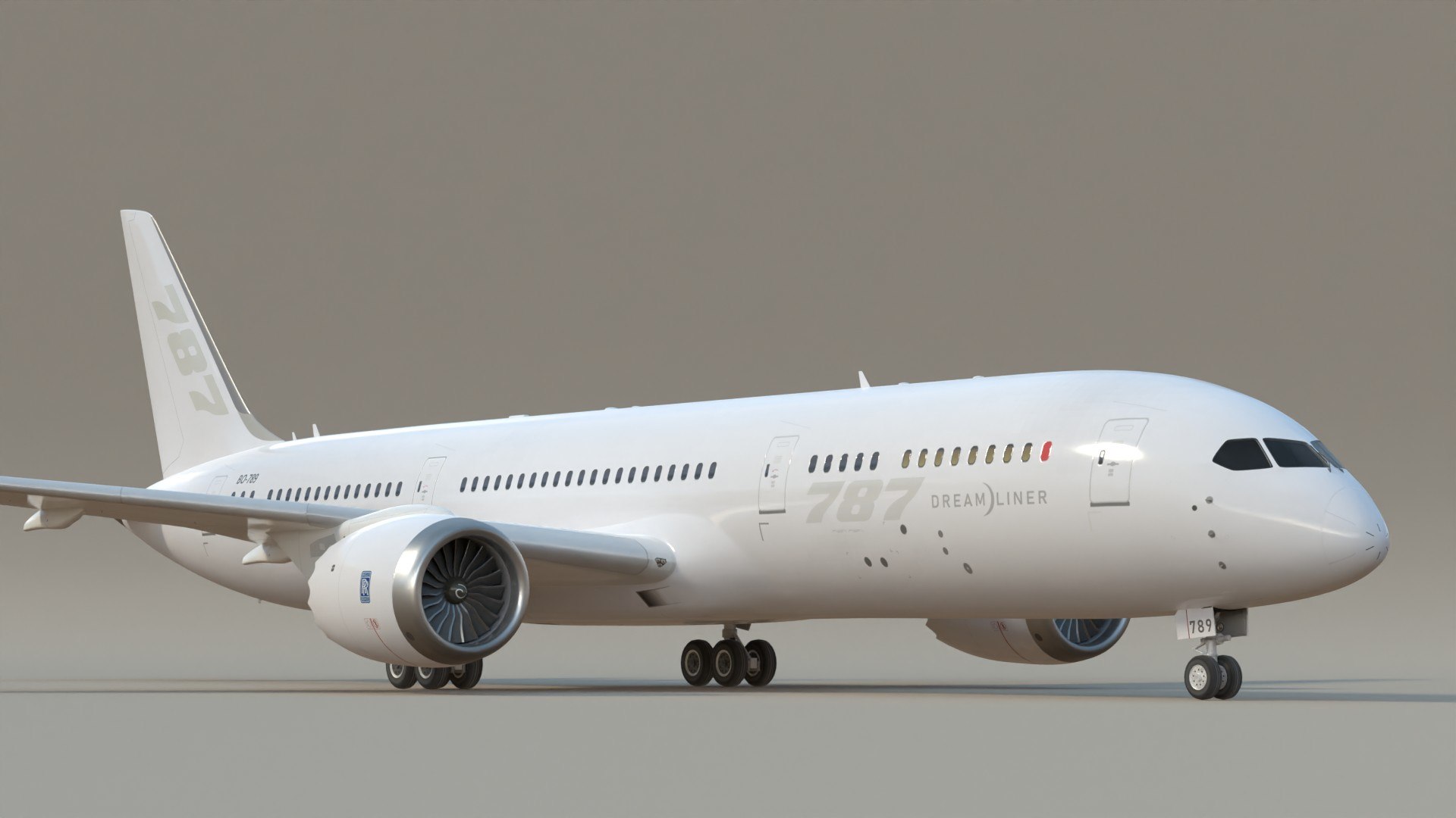 White Livery B789 SC 3D Model - TurboSquid 2246988