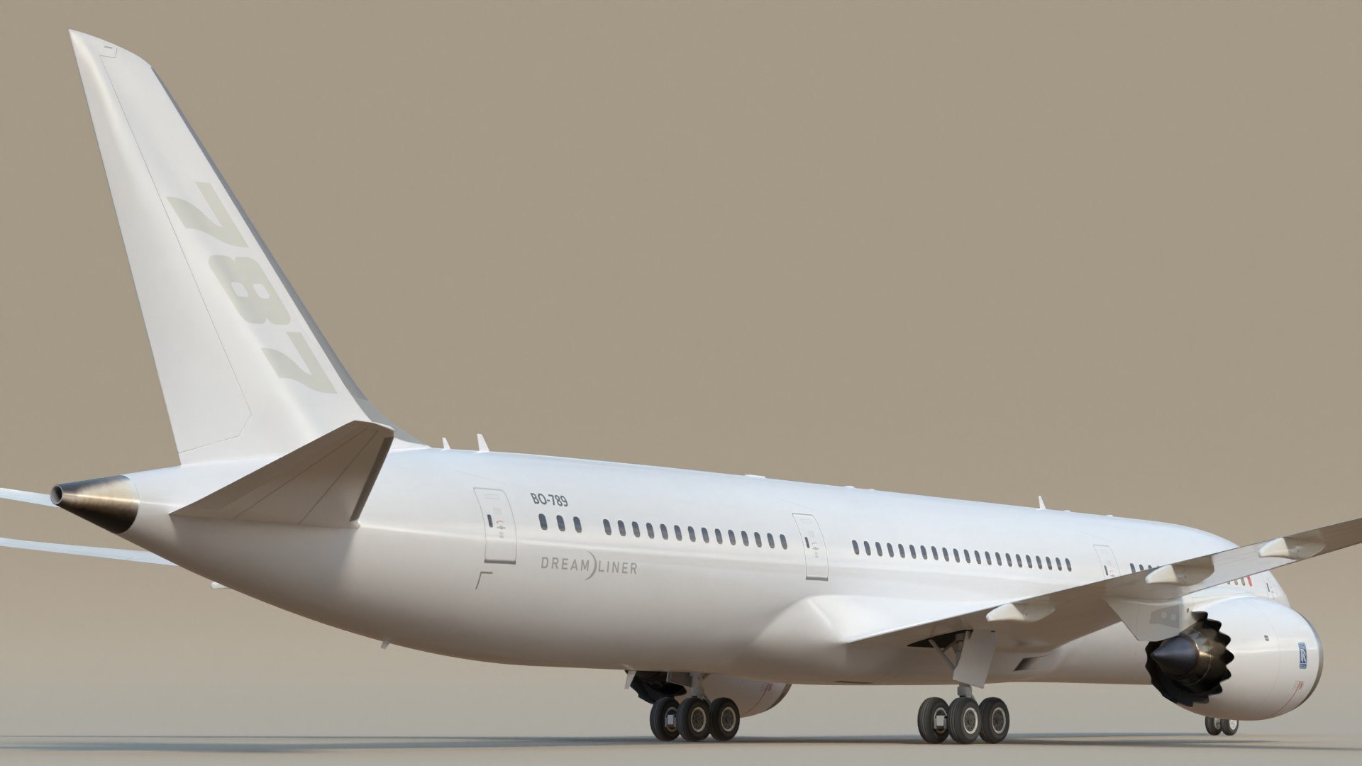 White Livery B789 SC 3D Model - TurboSquid 2246988