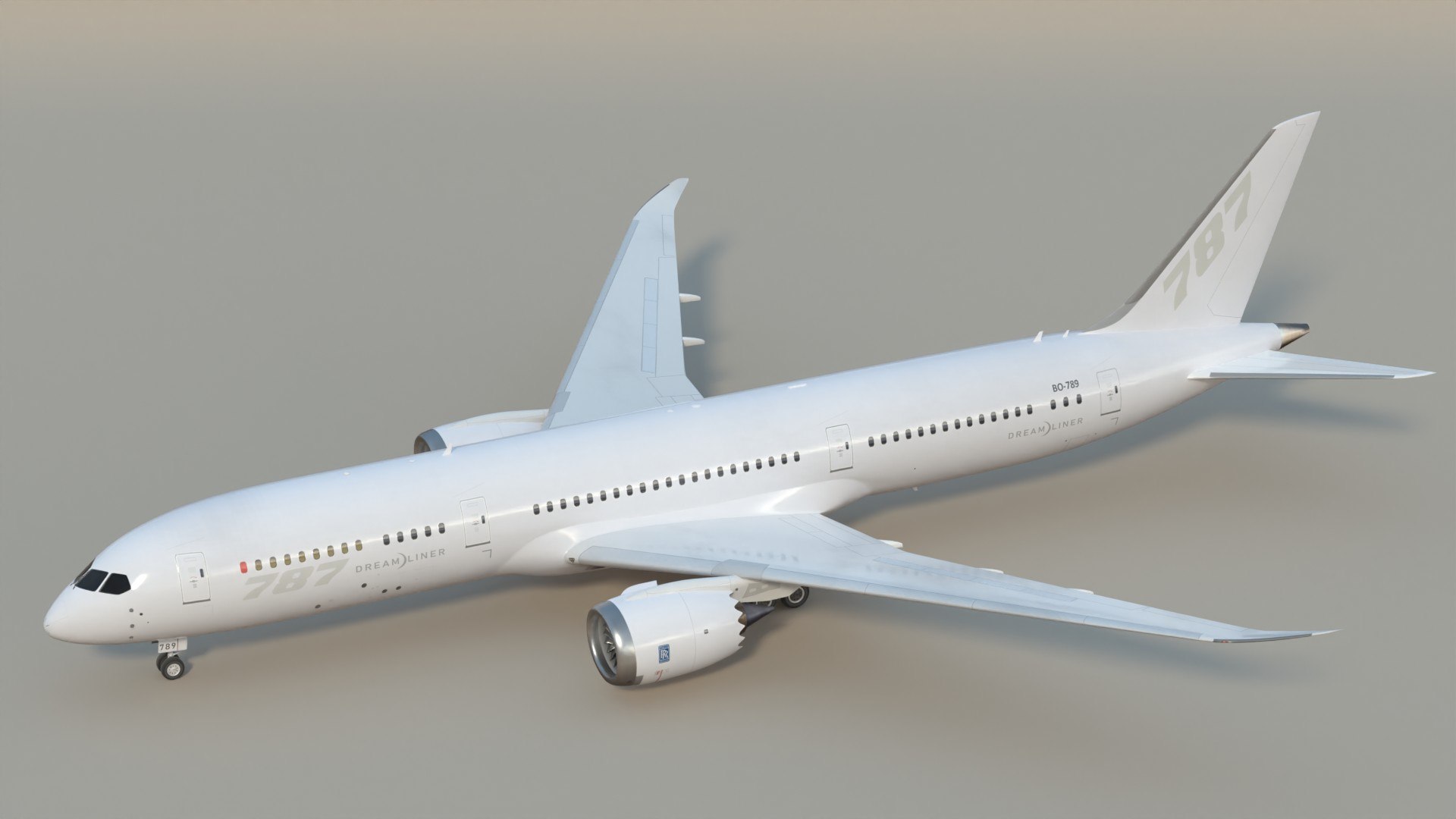 White Livery B789 SC 3D Model - TurboSquid 2246988