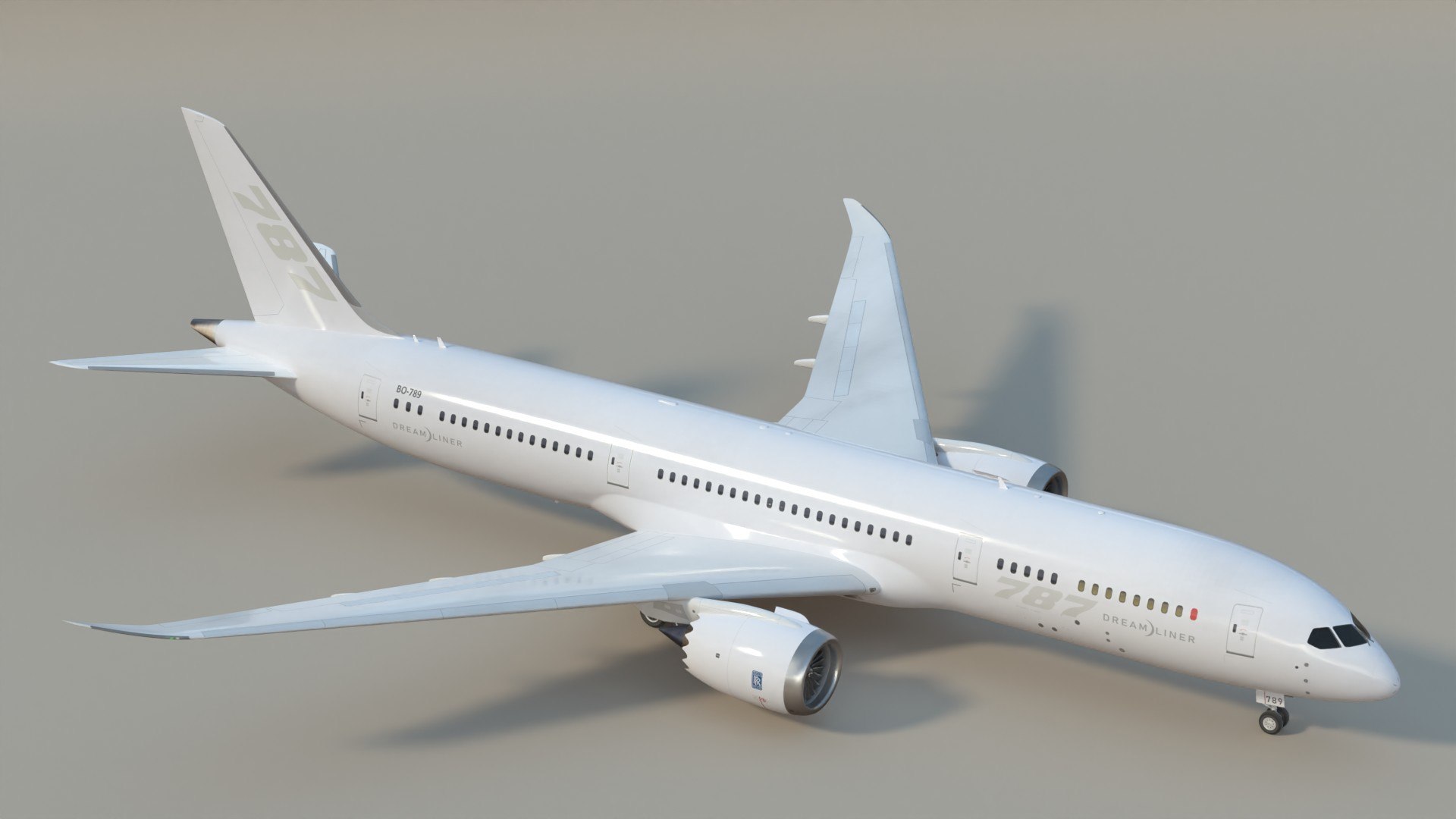 White Livery B789 SC 3D Model - TurboSquid 2246988