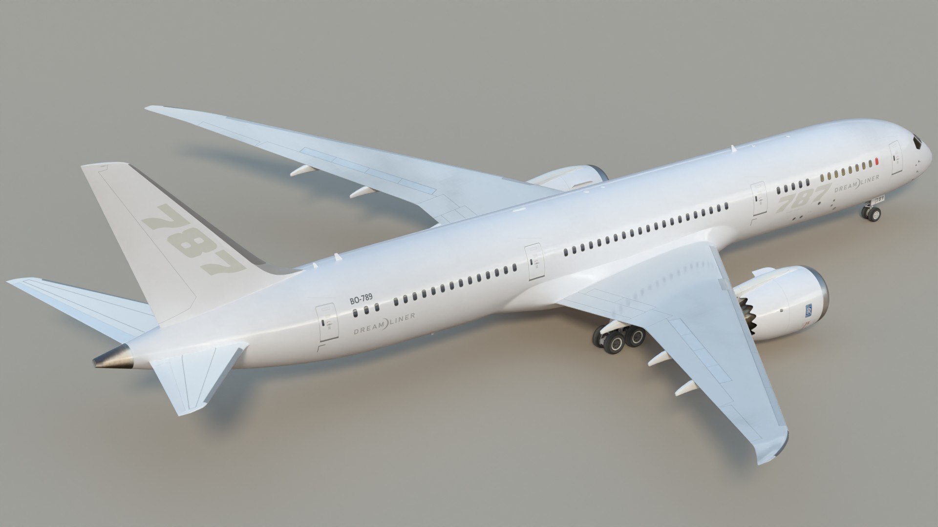 White Livery B789 SC 3D Model - TurboSquid 2246988