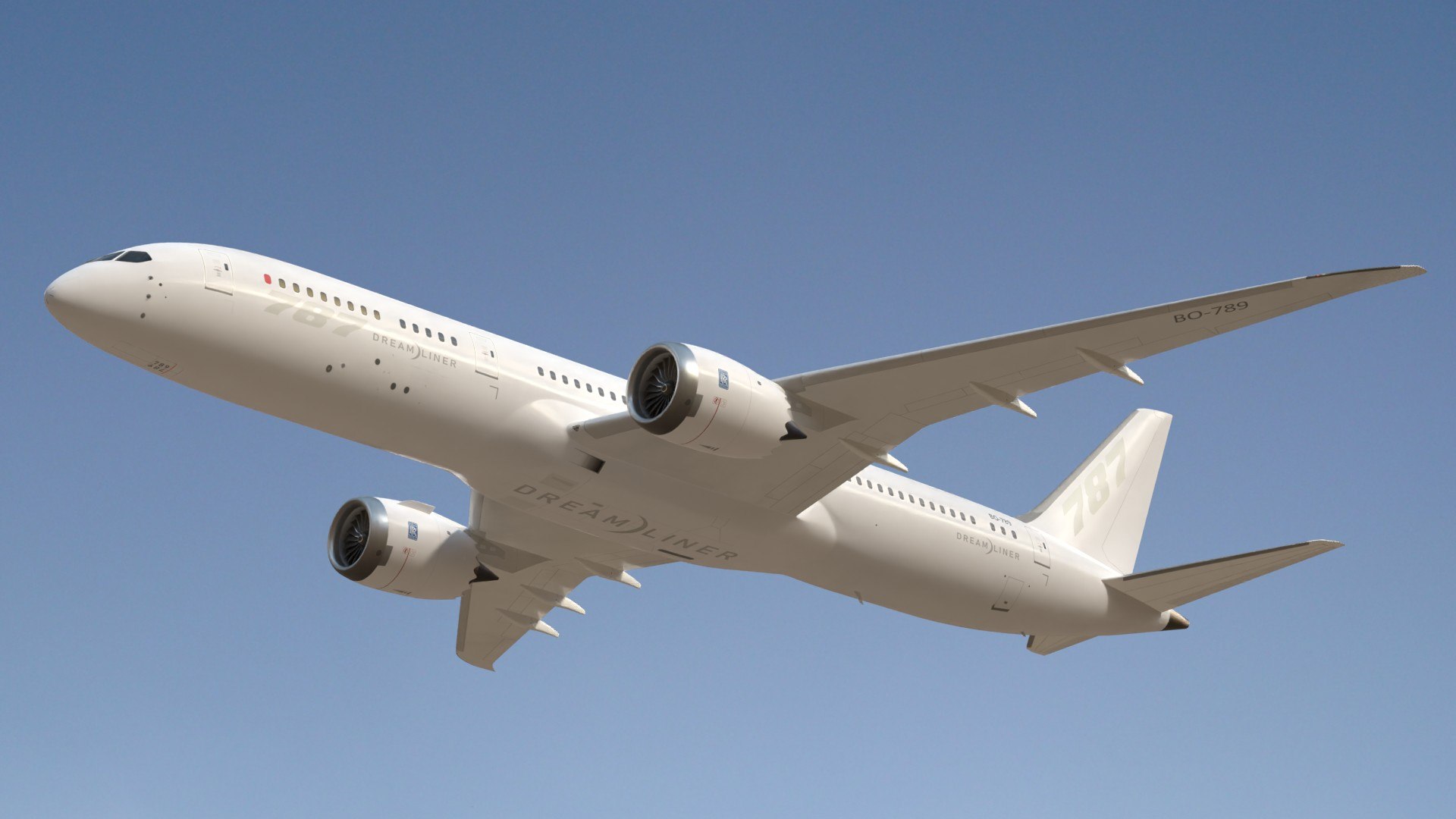 White Livery B789 SC 3D Model - TurboSquid 2246988