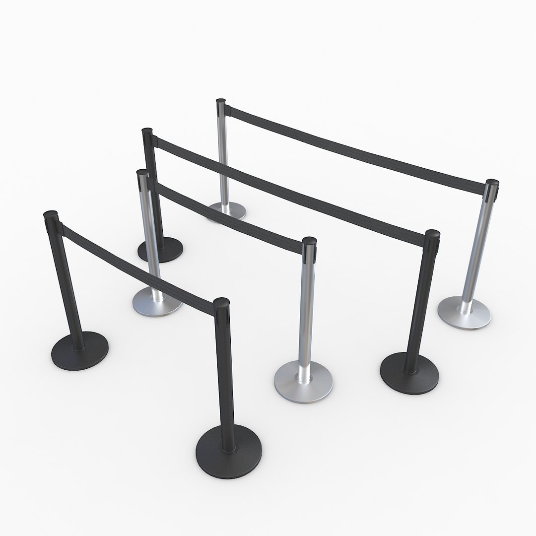3D Airport Stanchions Model - TurboSquid 1298771