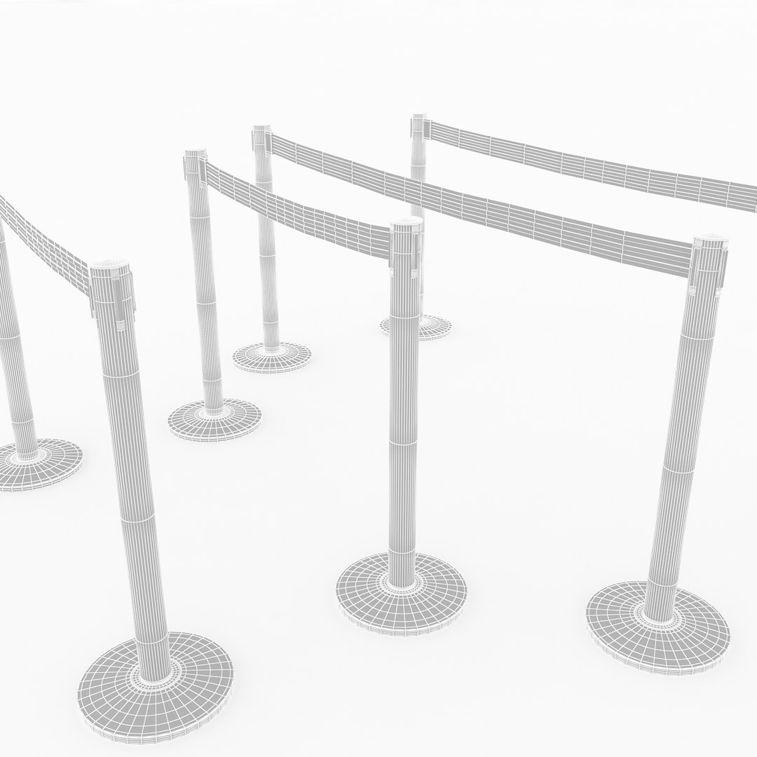 3D Airport Stanchions Model - TurboSquid 1298771