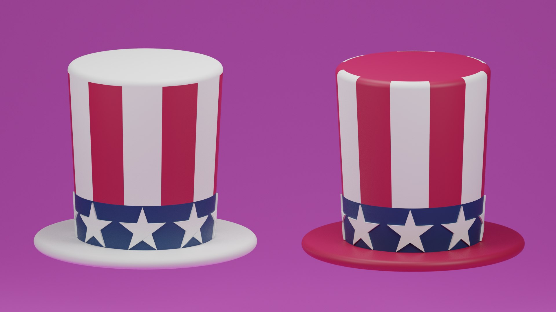 3D Cartoon Uncle Sam Top Hat - TurboSquid 2085492