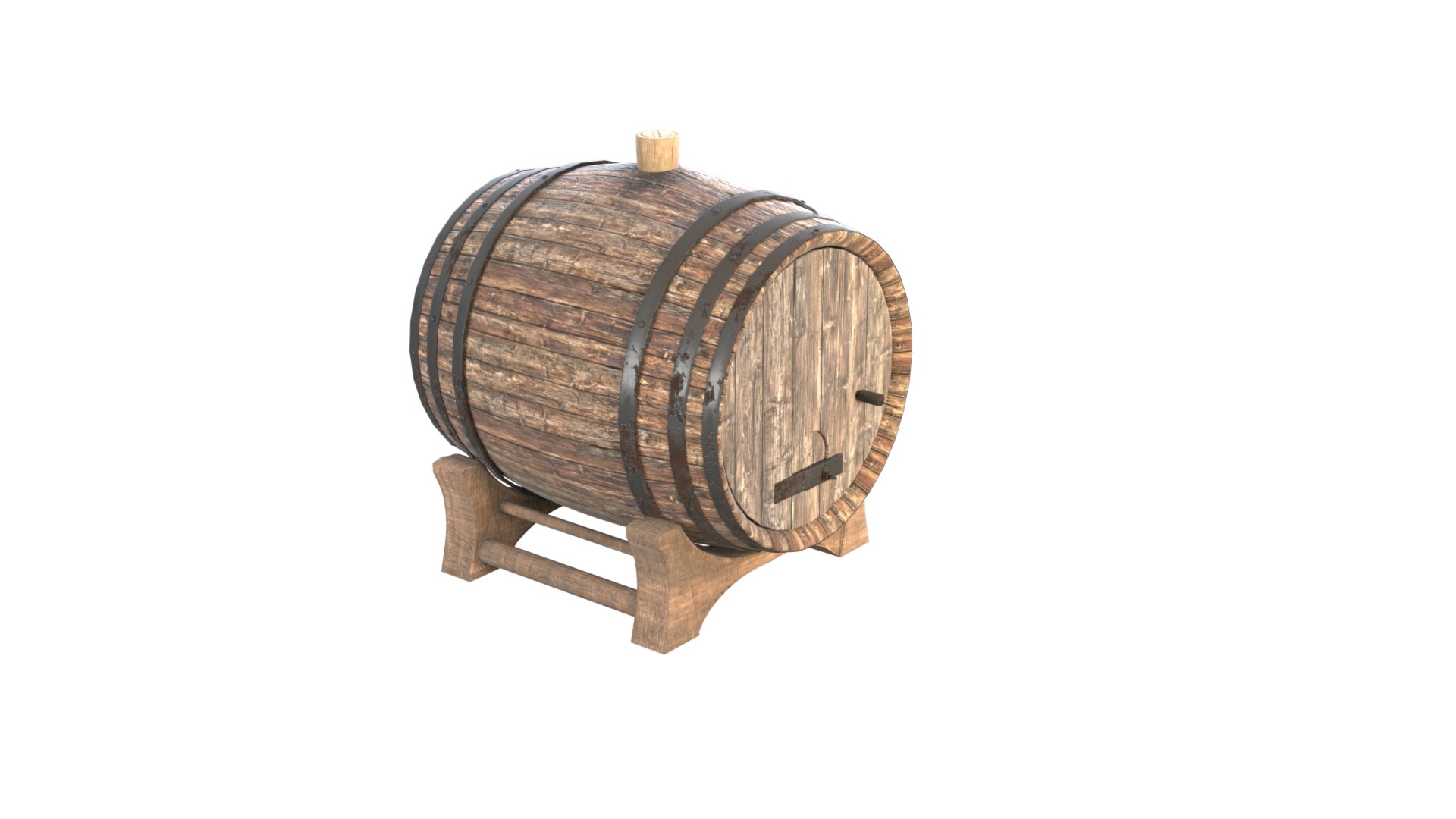 Realistic Wooden Barrel Model - TurboSquid 1151391