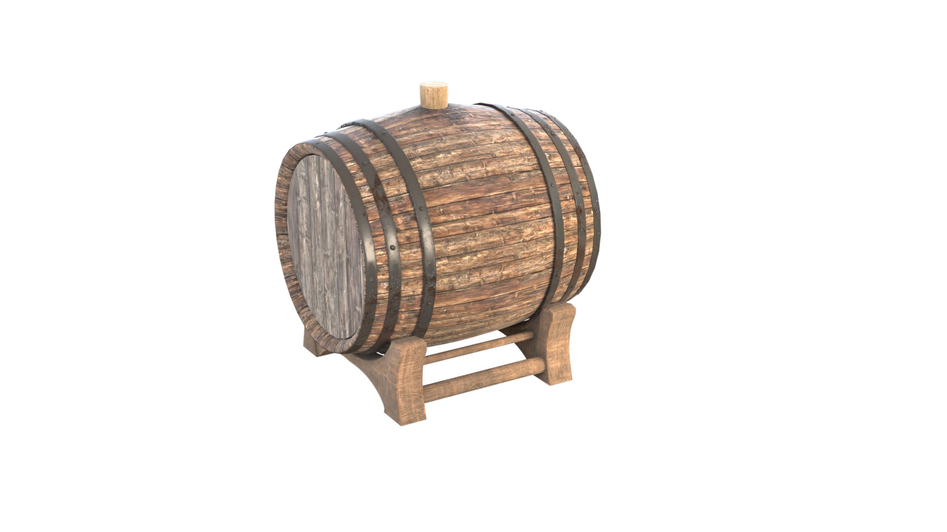 Realistic Wooden Barrel Model - TurboSquid 1151391