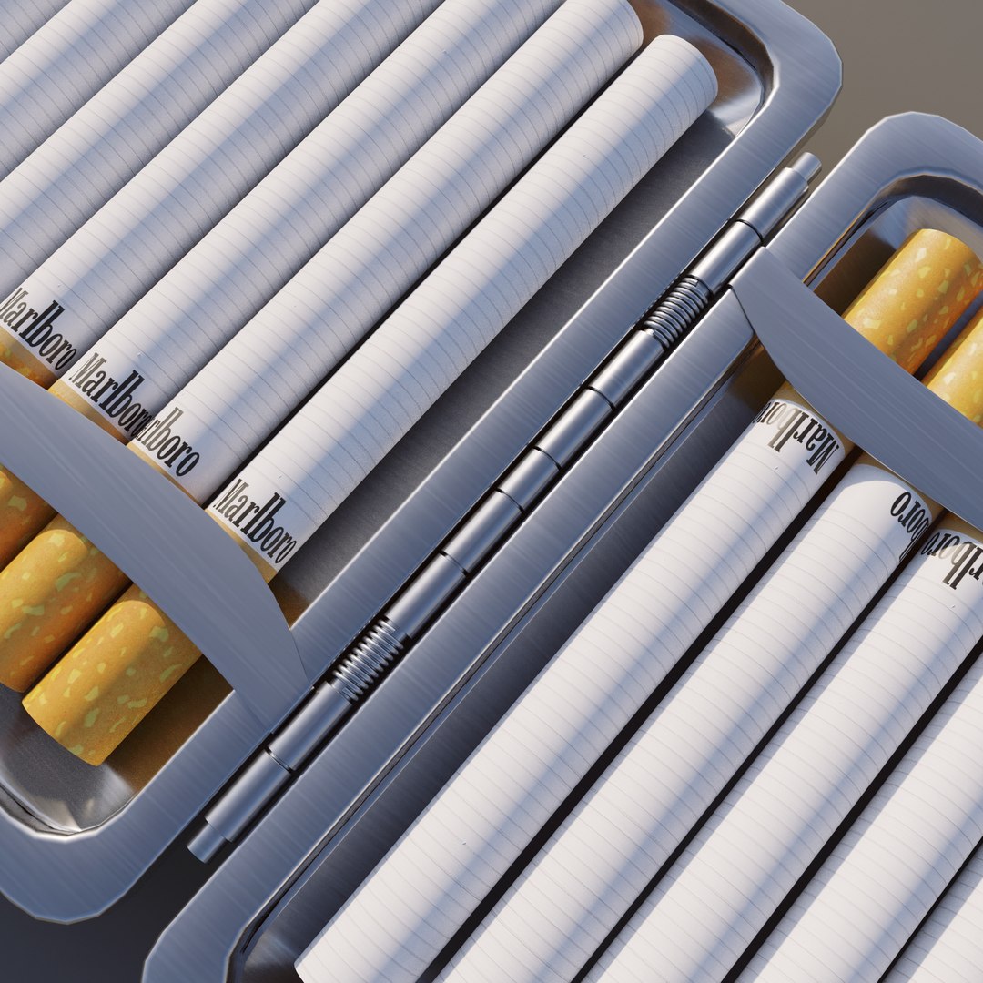 Cigarette Case Leather Closed And Open With 2 Color 3D Model ...