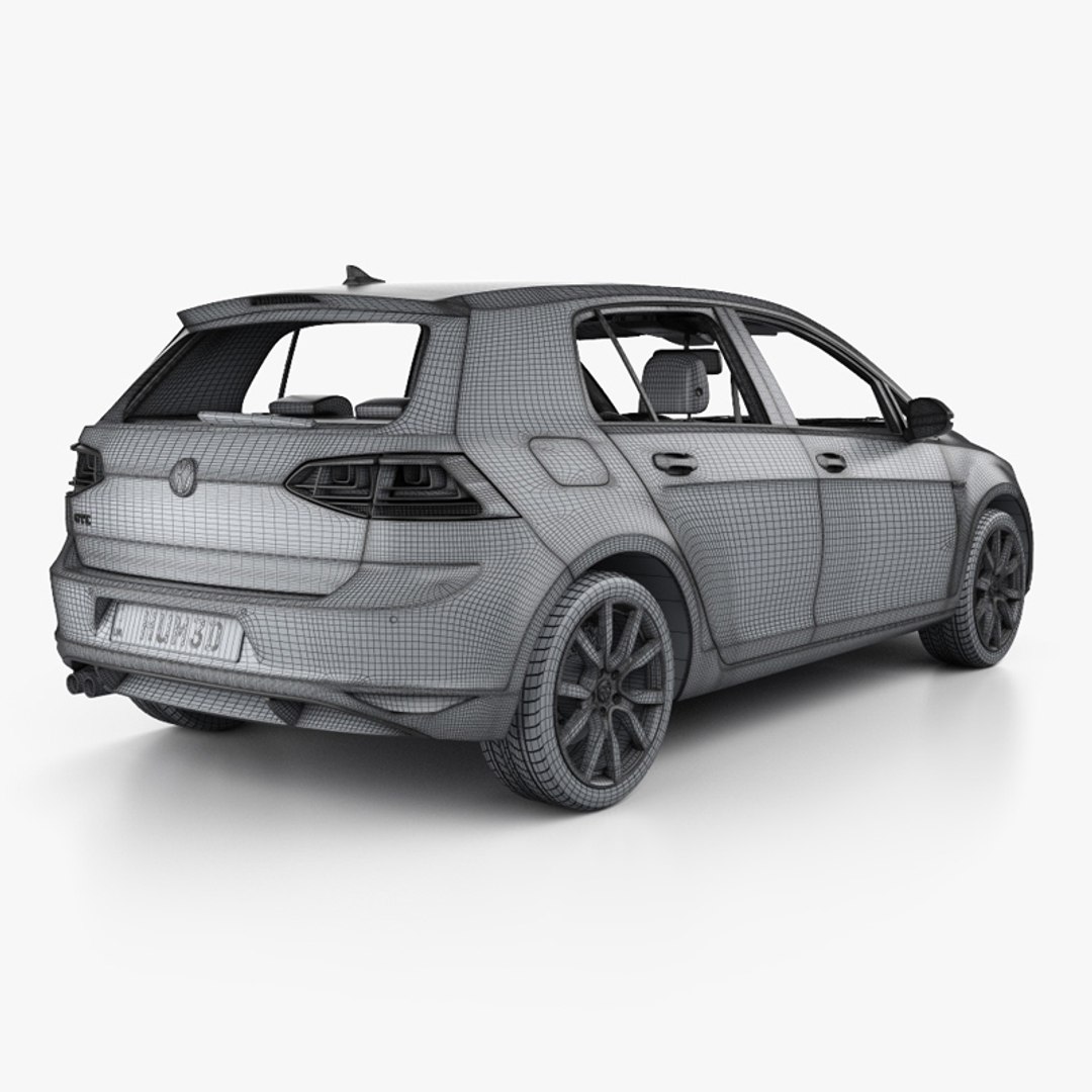 Volkswagen Golf GTE hatchback 5-door with HQ interior 2019 3D ...
