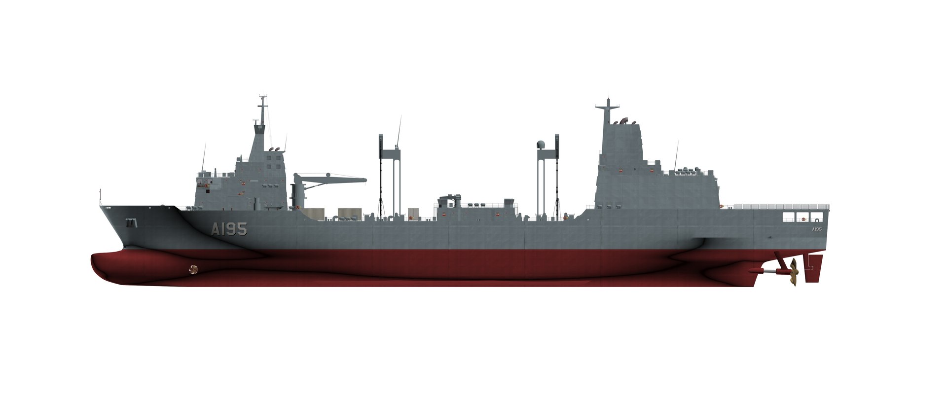 3D Model Supply Class Replenishment Oiler - HMAS Supply - TurboSquid ...