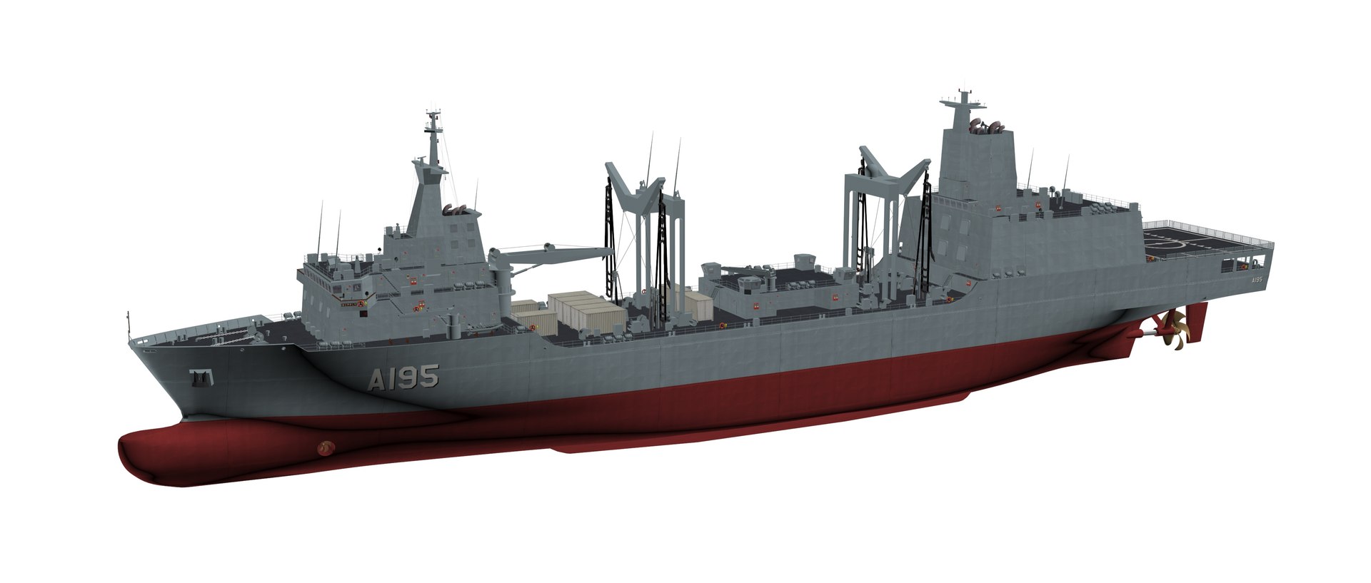 3D Model Supply Class Replenishment Oiler - HMAS Supply - TurboSquid ...