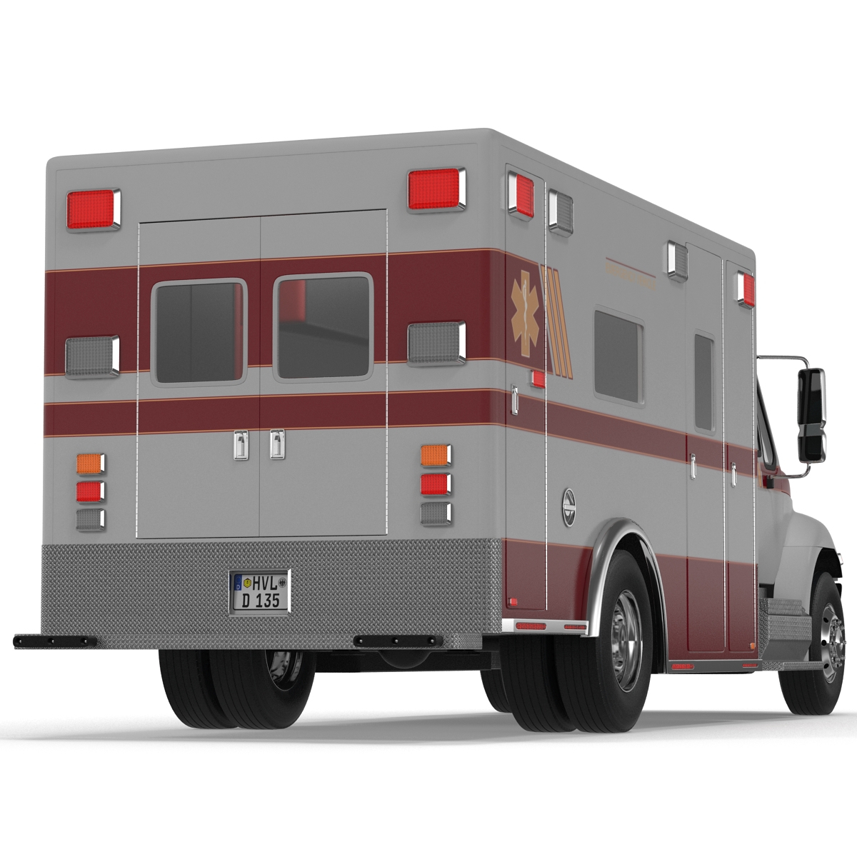 generic ambulance car rigged 3d model