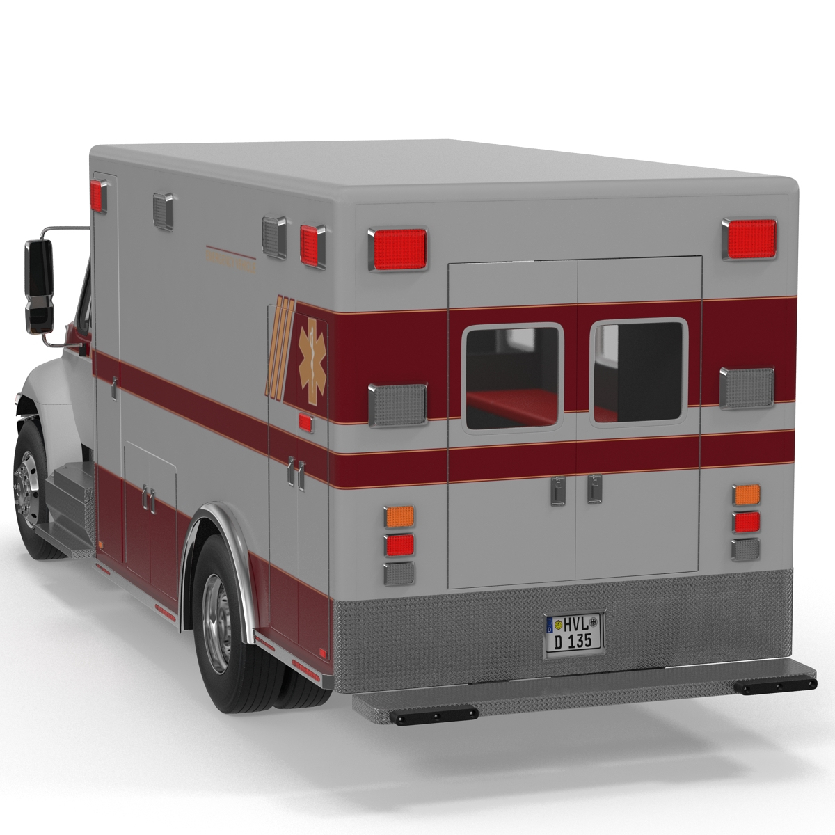generic ambulance car rigged 3d model