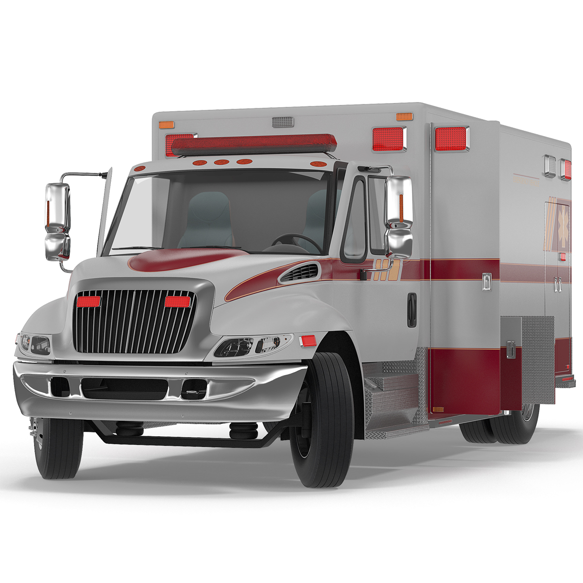 generic ambulance car rigged 3d model
